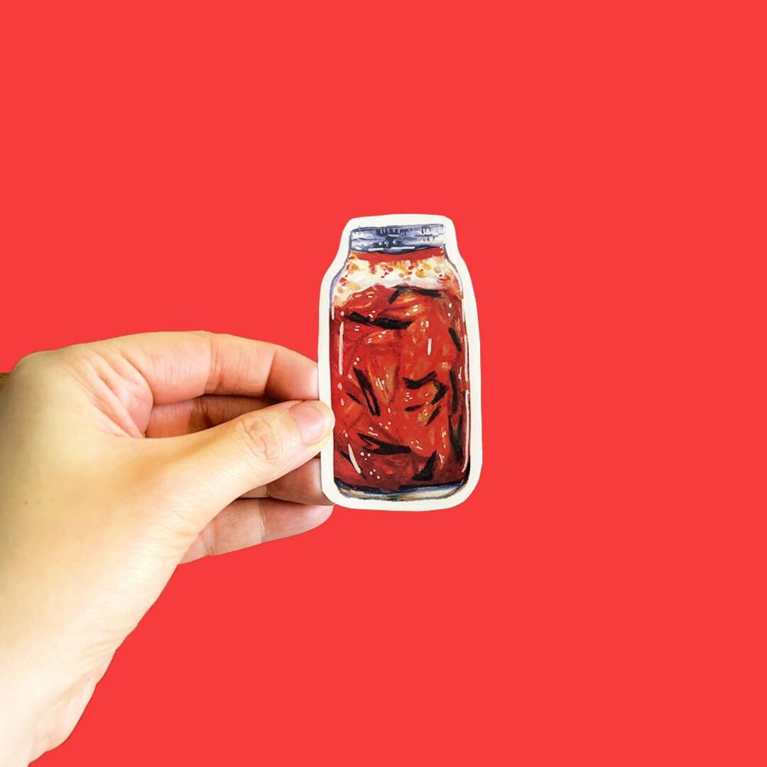 Waterproof Kimchi Sticker: Hand-drawn Vinyl Decal (3"x1.5") - Etsy