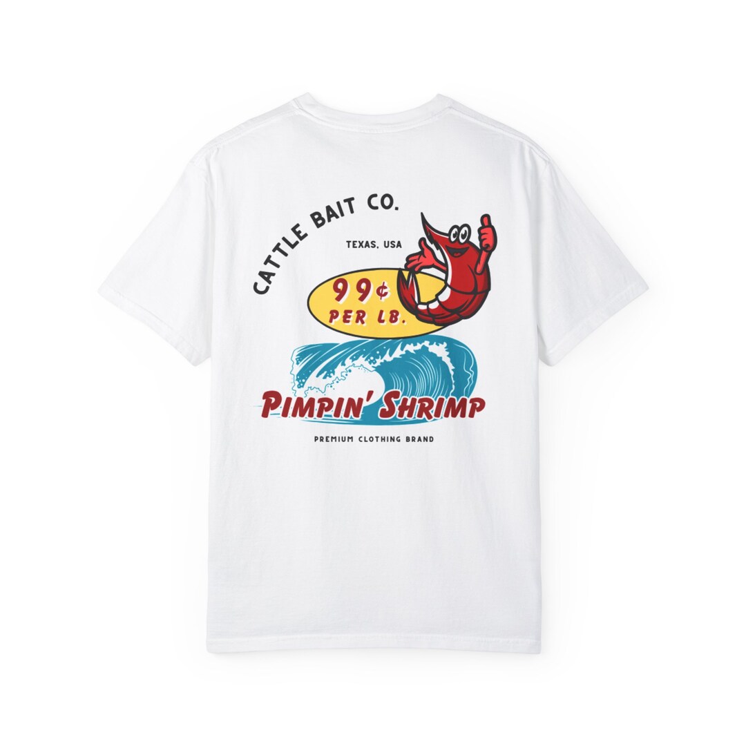 Pimpin' Shrimp - White Cotton Tee - Etsy
