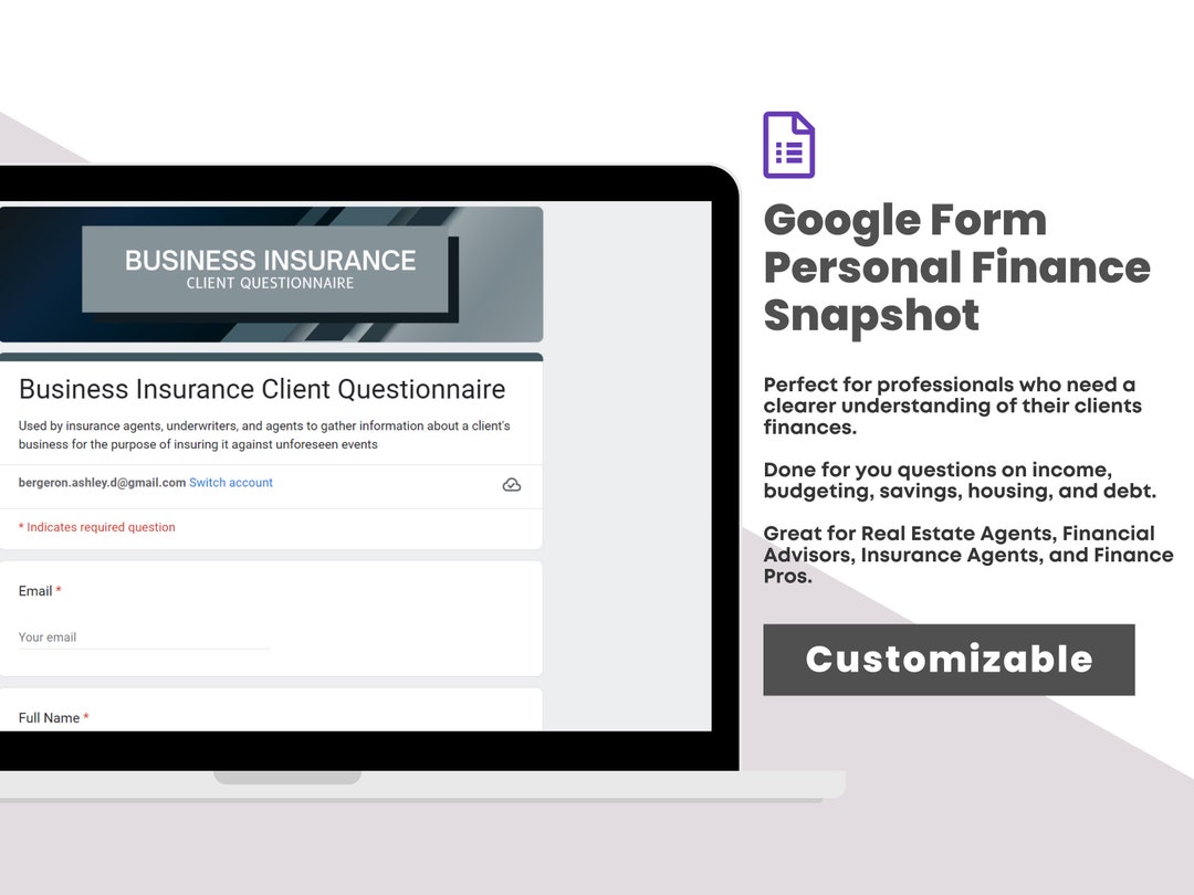 Business Insurance Client Questionnaire Google Form – Editable Template ...