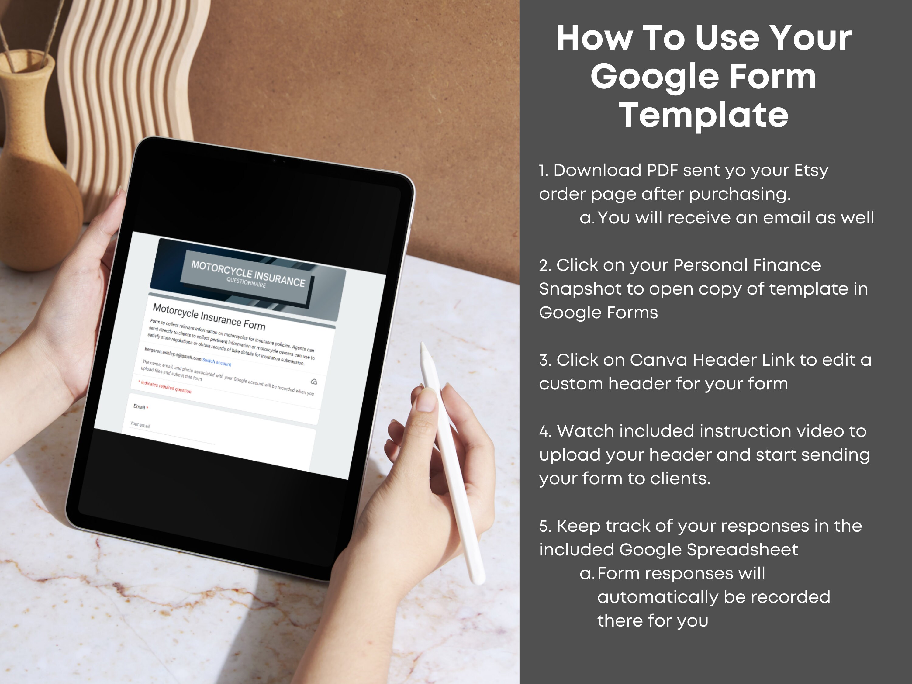 Motorcycle Insurance Form Template – Editable Google Form for Agent ...