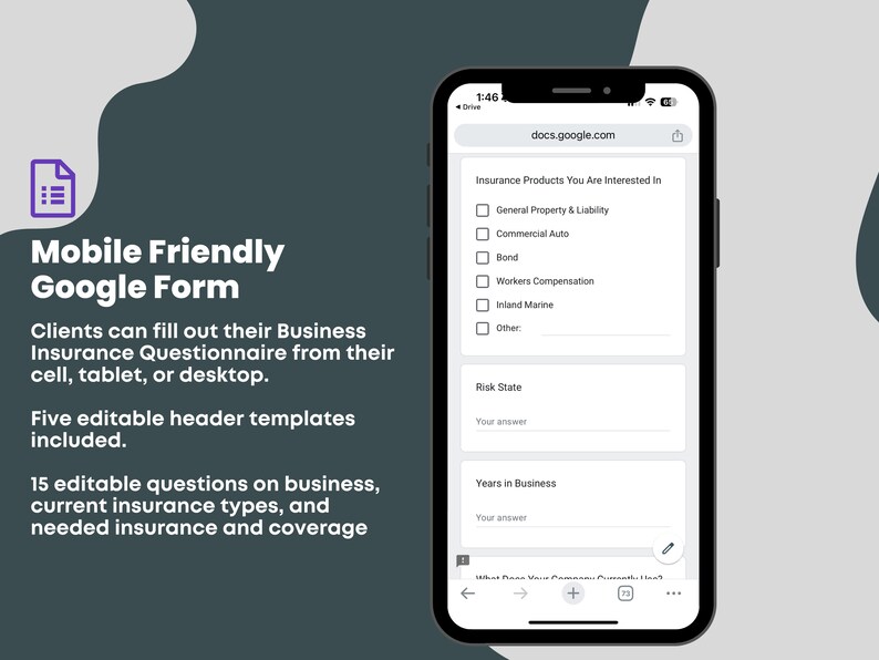 Business Insurance Client Questionnaire Google Form – Editable Template ...