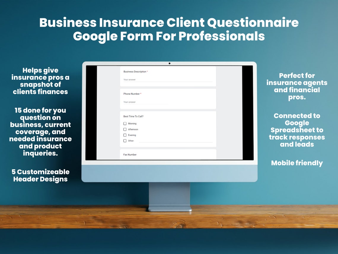 Business Insurance Client Questionnaire Google Form – Editable Template ...