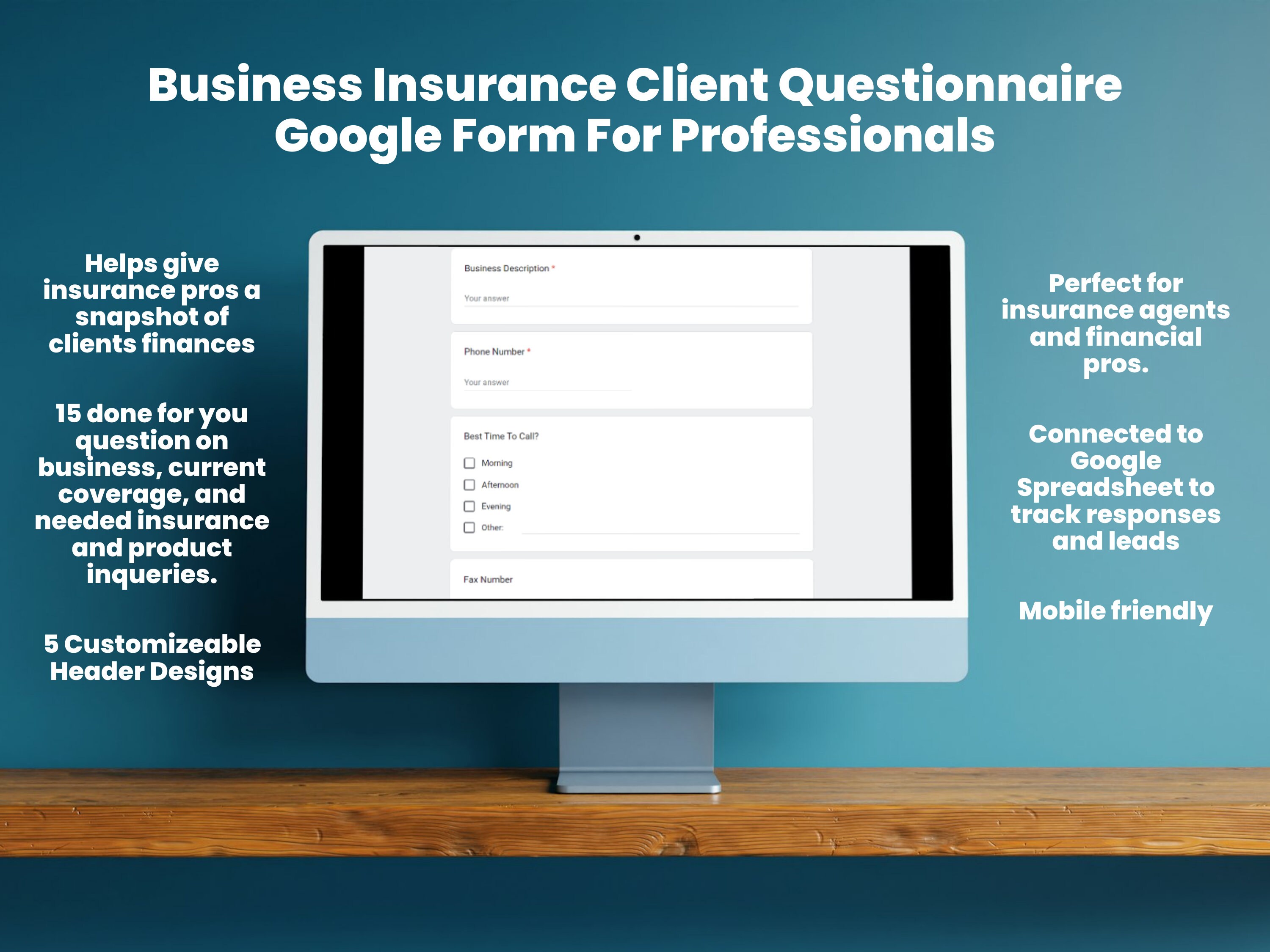 Business Insurance Client Questionnaire Google Form – Editable Template ...