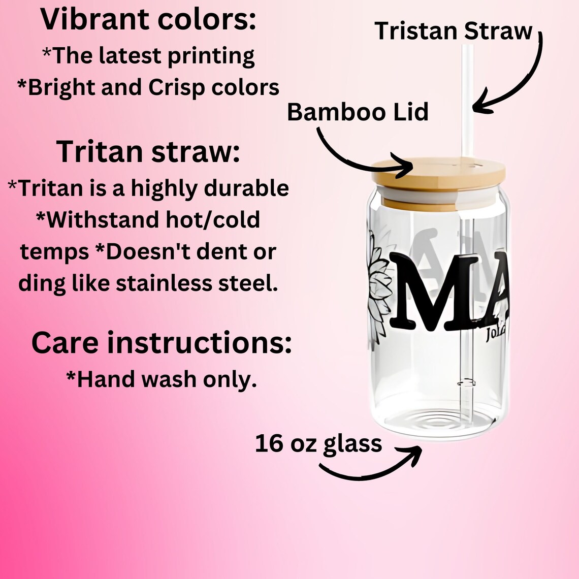 Black Outlined Sunflower Sipper Glass, Mama Label Personalized Kids ...
