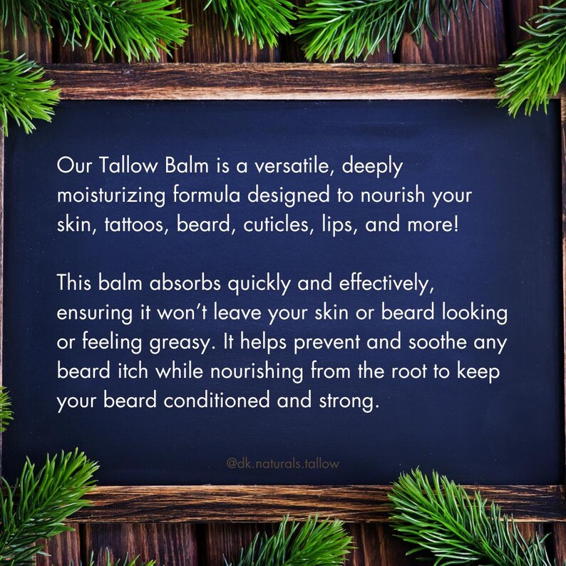 Tallow Beard Balm - Apollo - Black Spruce, Rosemary, Honeysuckle - Etsy