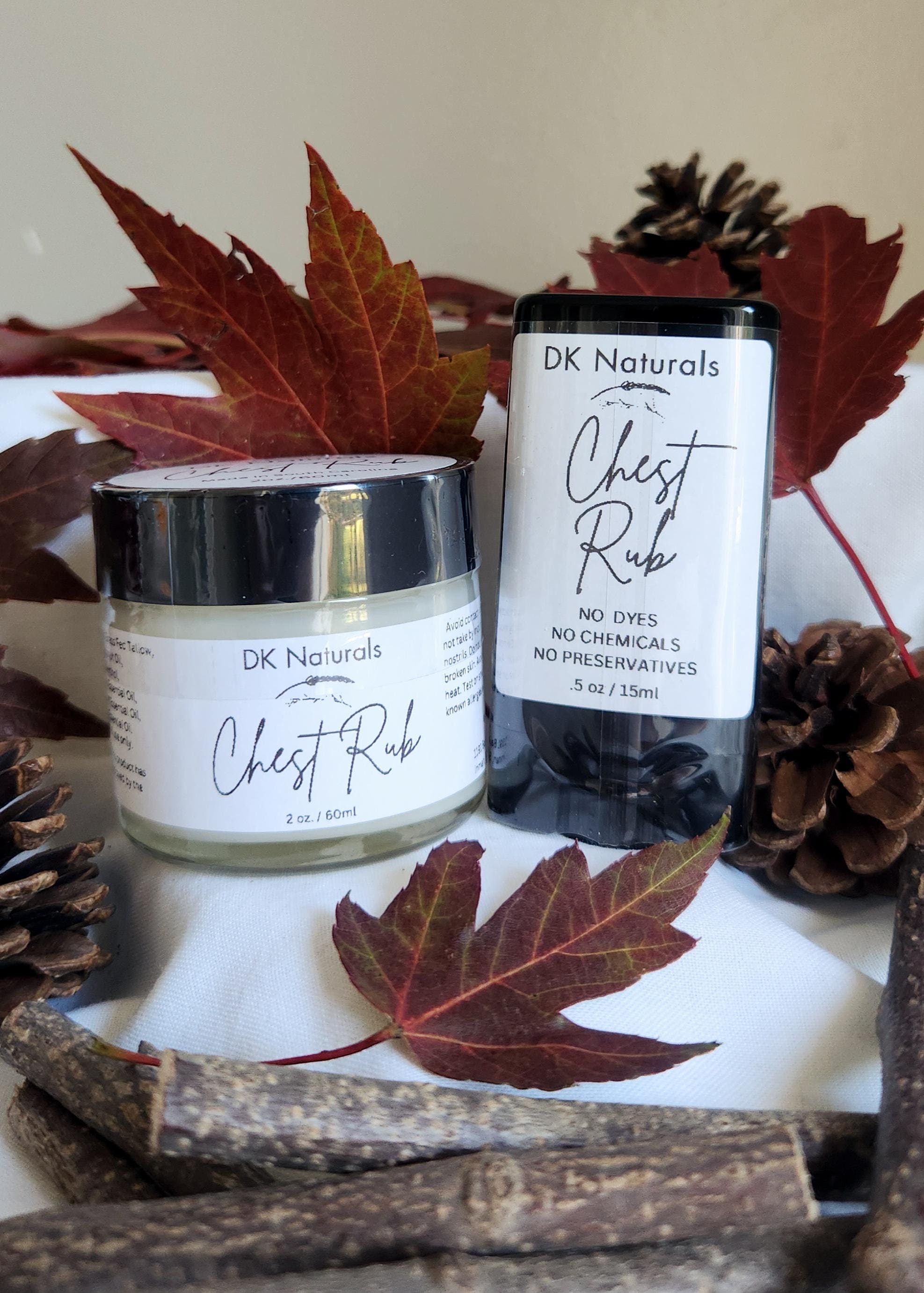 Tallow Chest Rub Vapor Rub, 2oz, .5oz, Soothing Moisturizing Body Balm ...