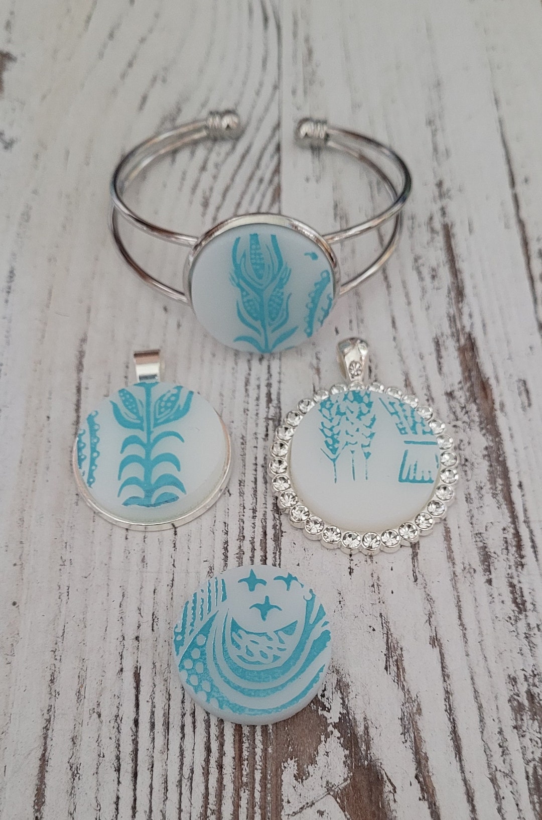 Pyrex Butterprint Jewelry Pendant Necklace, Bracelet or Keychain, 4 ...