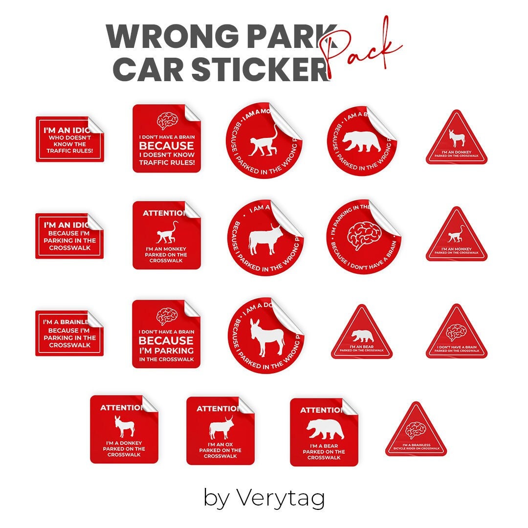 Wrong Park Car Sticker Digital Product - Etsy