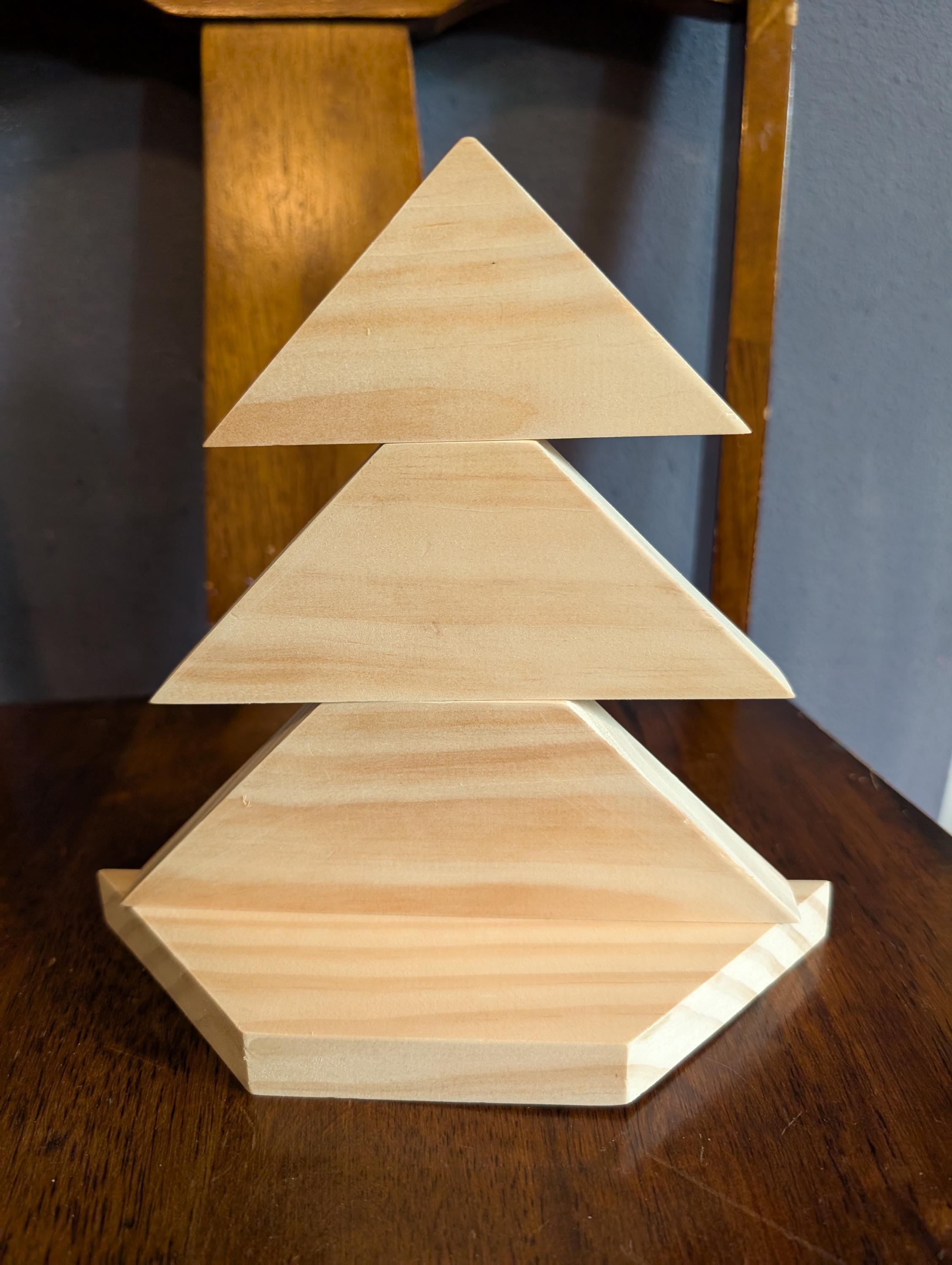 Pine Wood Triangle Craft Scraps: DIY Christmas Tree Candle Holder ...