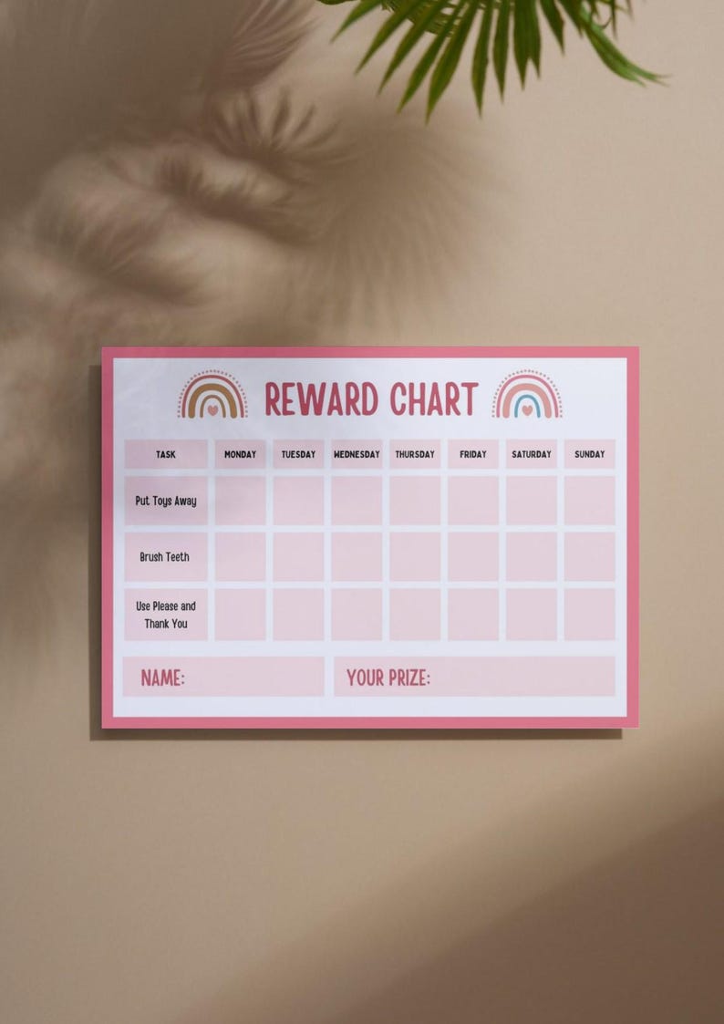 Printable Kids Reward Chart Fun Daily Tasks for Kids Toddlers - Etsy