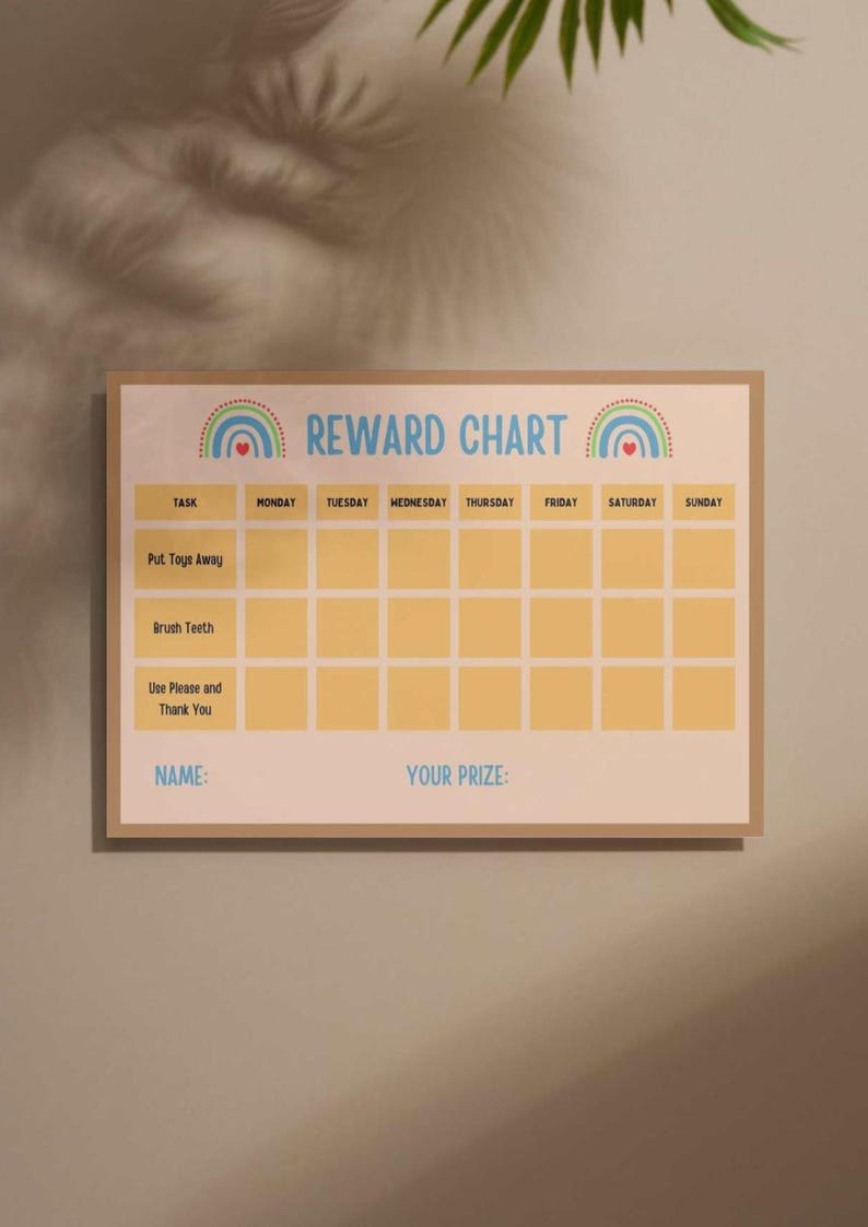 Printable Kids Reward Chart Fun Daily Tasks for Kids Toddlers - Etsy