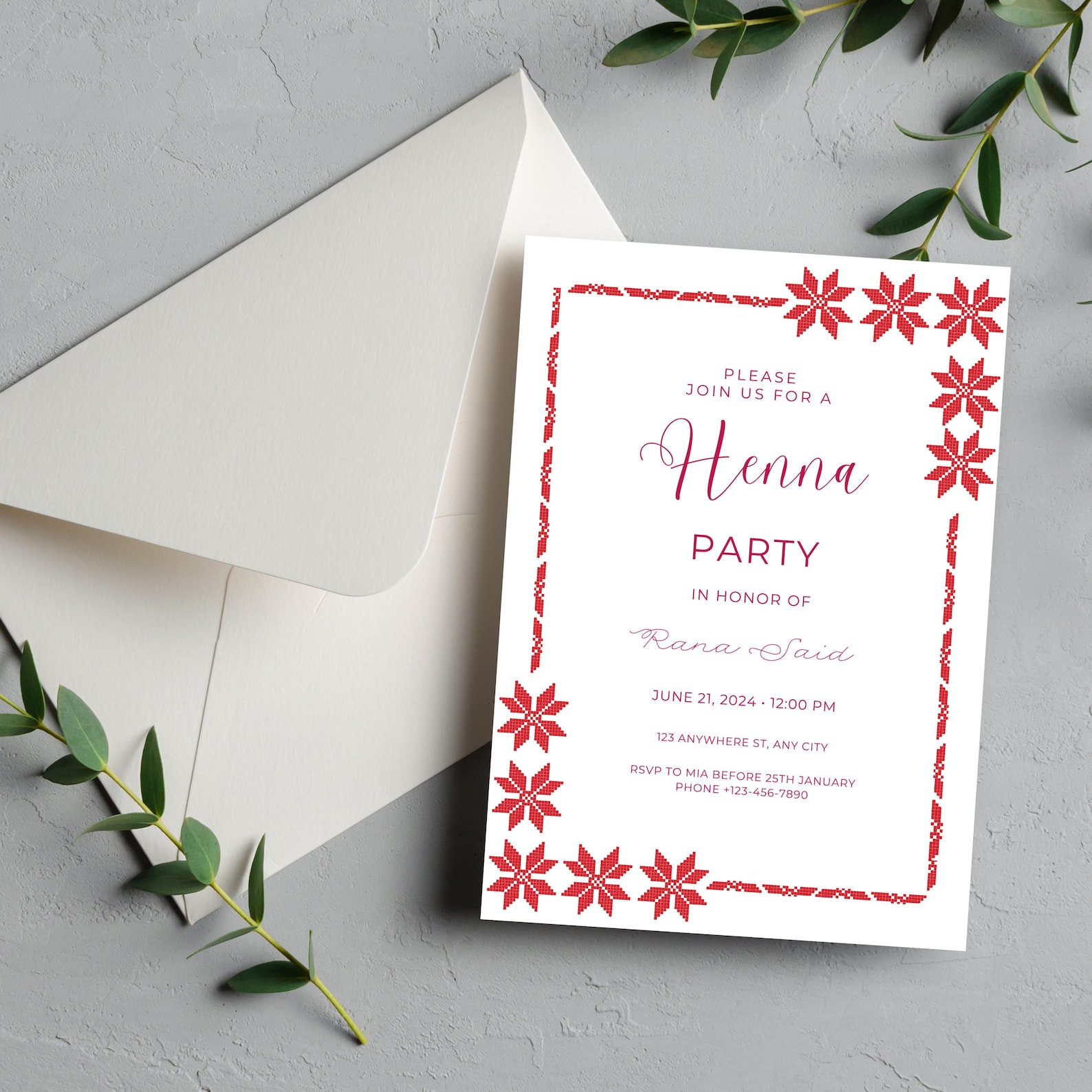 Henna Party Digital Invitation - Etsy