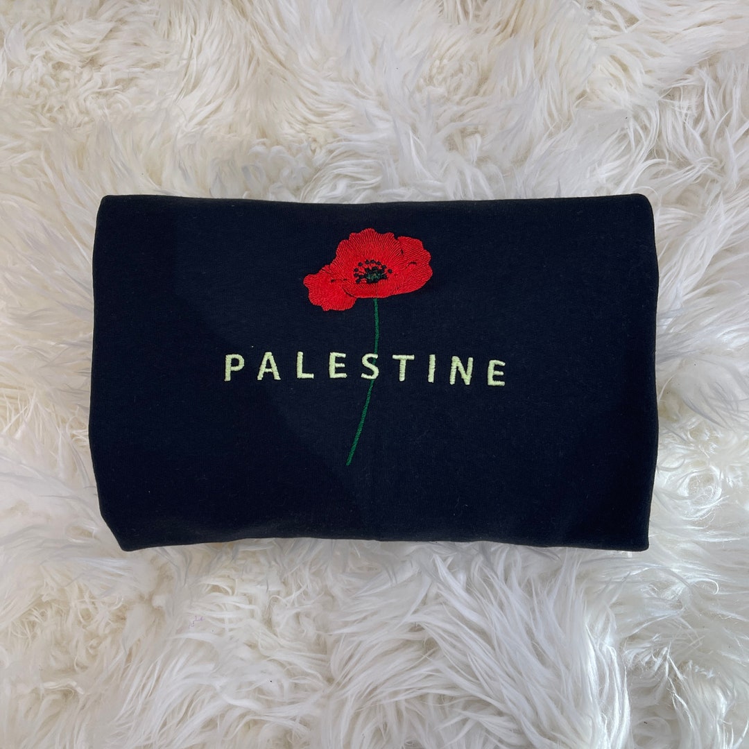 Palestine Poppy Embroidery Sweatshirt - Etsy