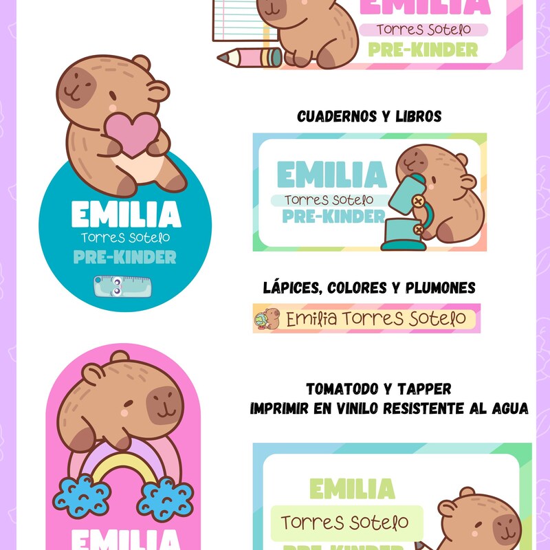 Etiqueta de capibara - Etsy México