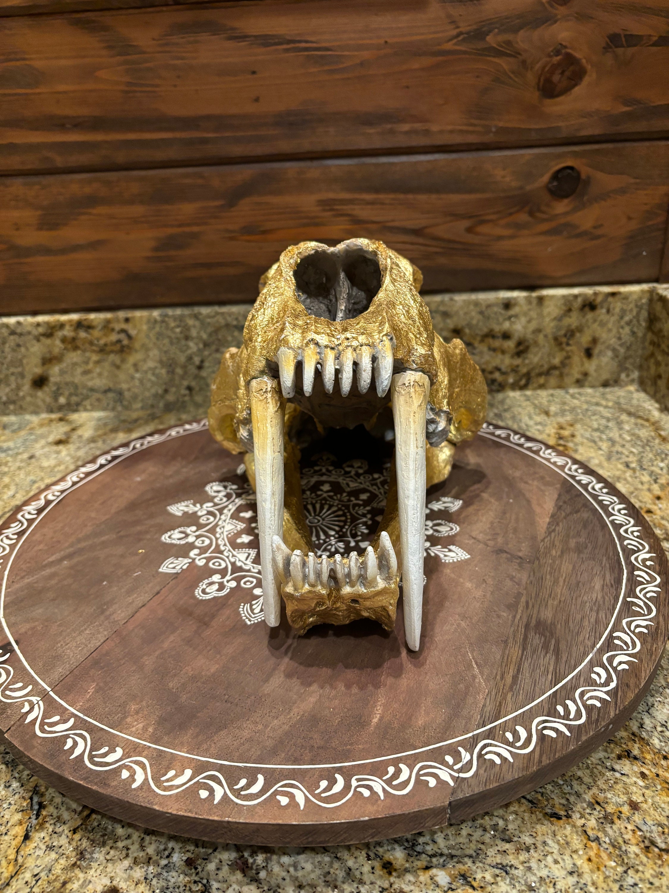 Gold Saber-tooth Cat Skull - Etsy