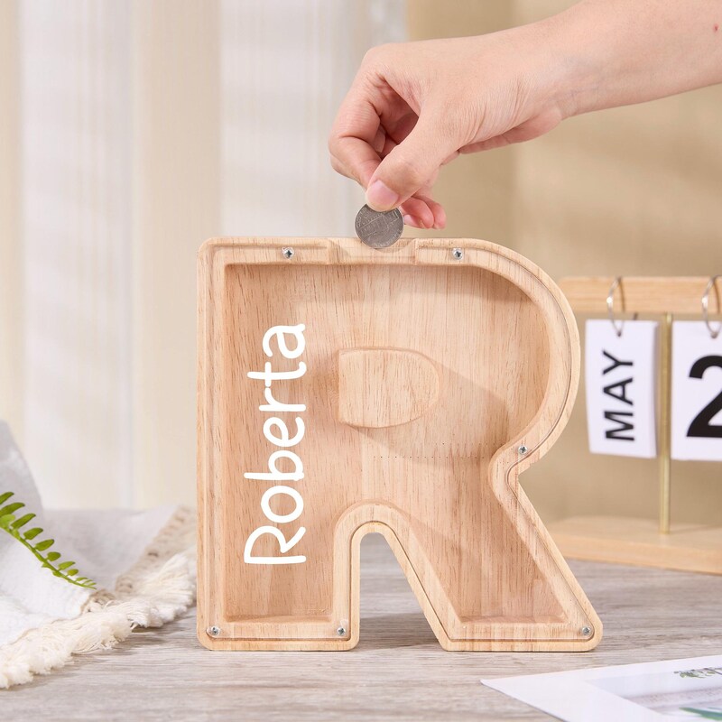 Wooden Coin Bank - Etsy