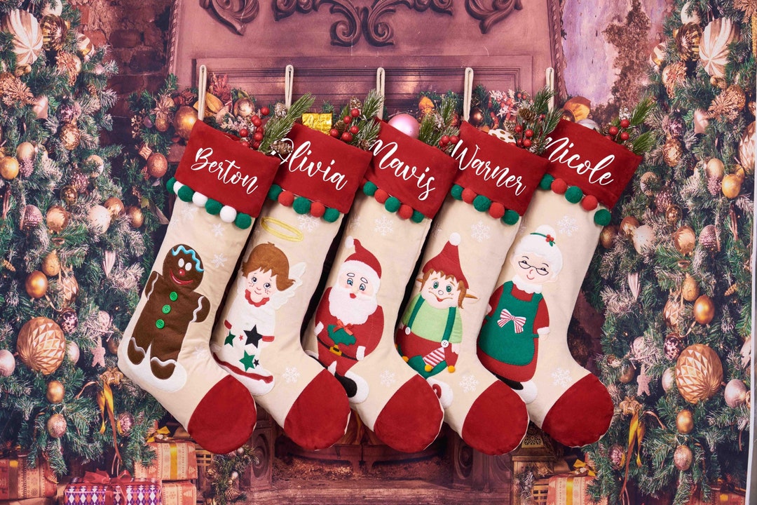 Custom Stockings With Names,personalized Christmas Stocking,family ...