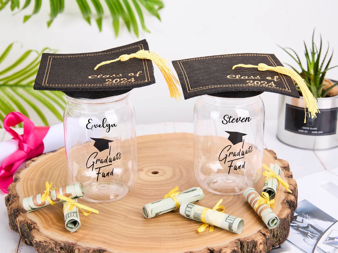 Personalized Graduation Cap Mason Jar Lid,graduation Money Holder ...