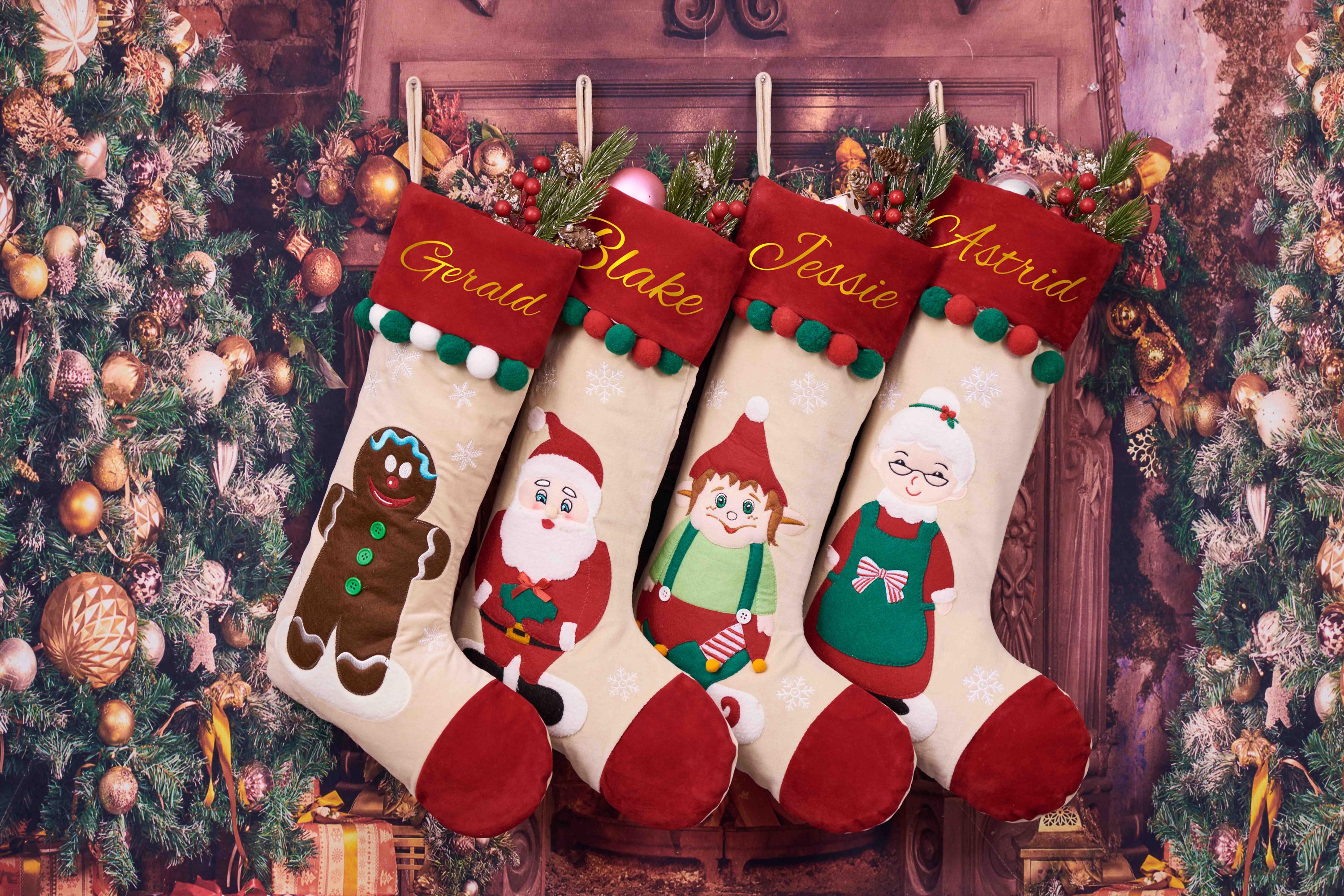 Custom Stockings With Names,personalized Christmas Stocking,family ...