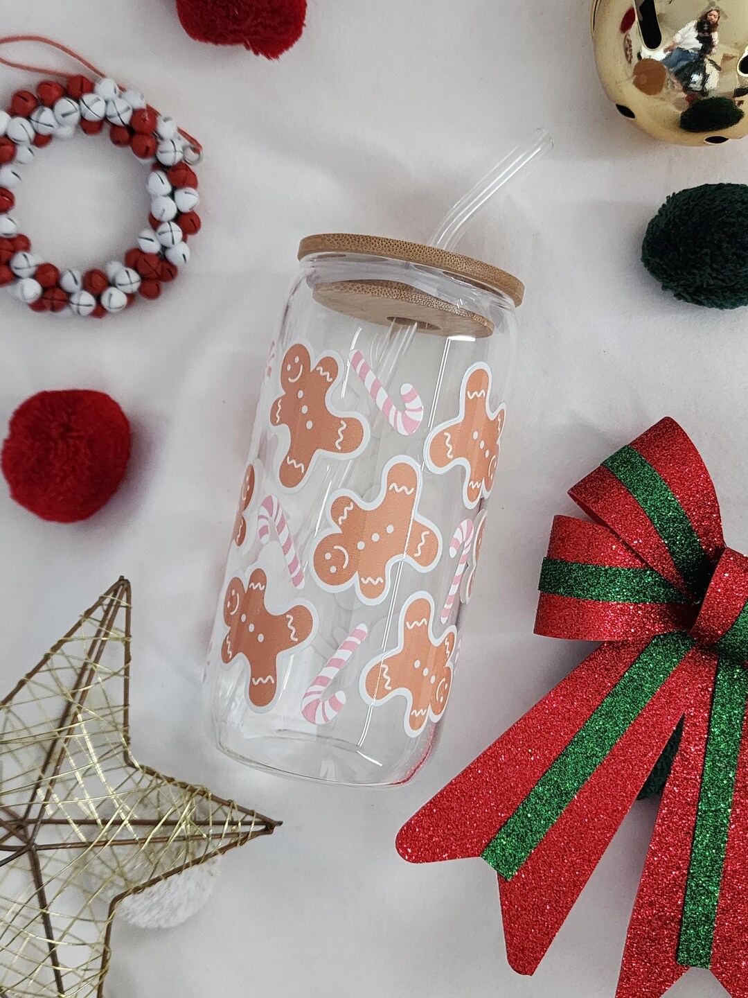 Mini Gingerbread Man Cup Cute Christmas Cup Pink Christmas Girlie Iced ...