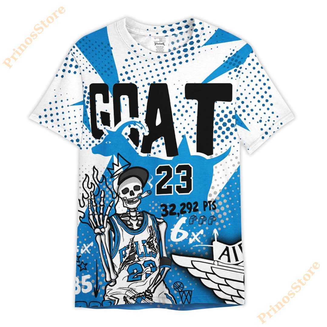 Dunkare Industrial Blue 4s Shirt, G.O.A.T Streetwear Number 23 Shirt ...