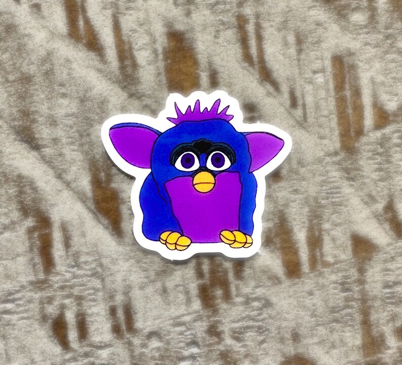 90s Toy Retro Furby Sticker - Waterproof Decal for Waterbottle, Laptop ...