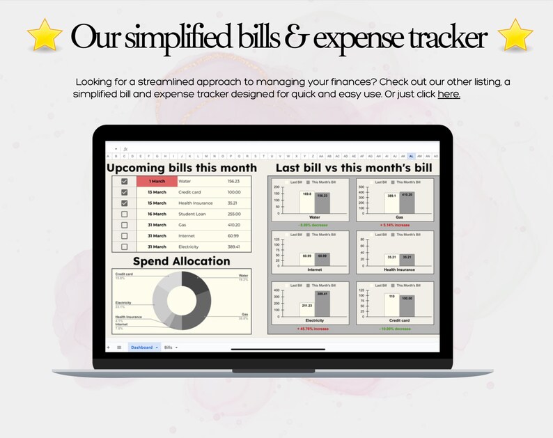 Ultimate Bill and Expense Tracker Bill Log Subscriptions Tracker - Etsy