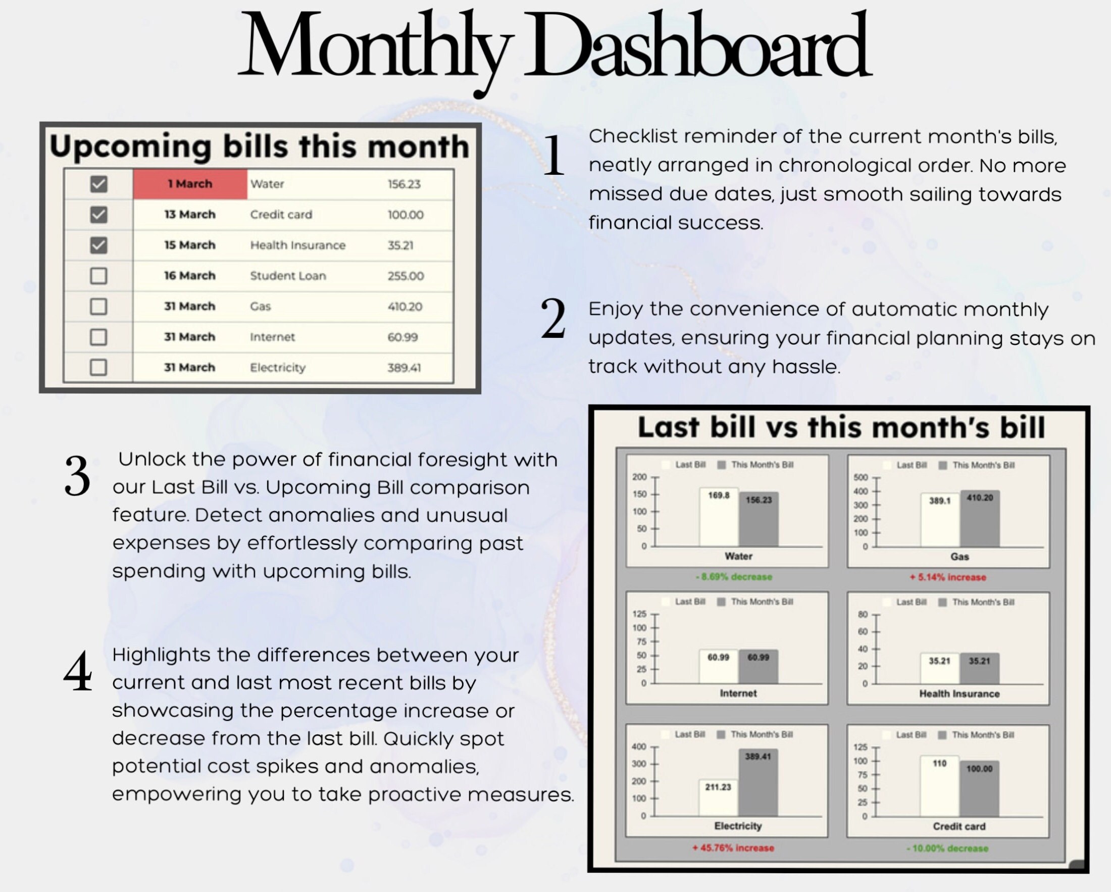 Bill Tracker Fixed and Non-fixed Bill Expense Tracker Bills Spreadsheet ...