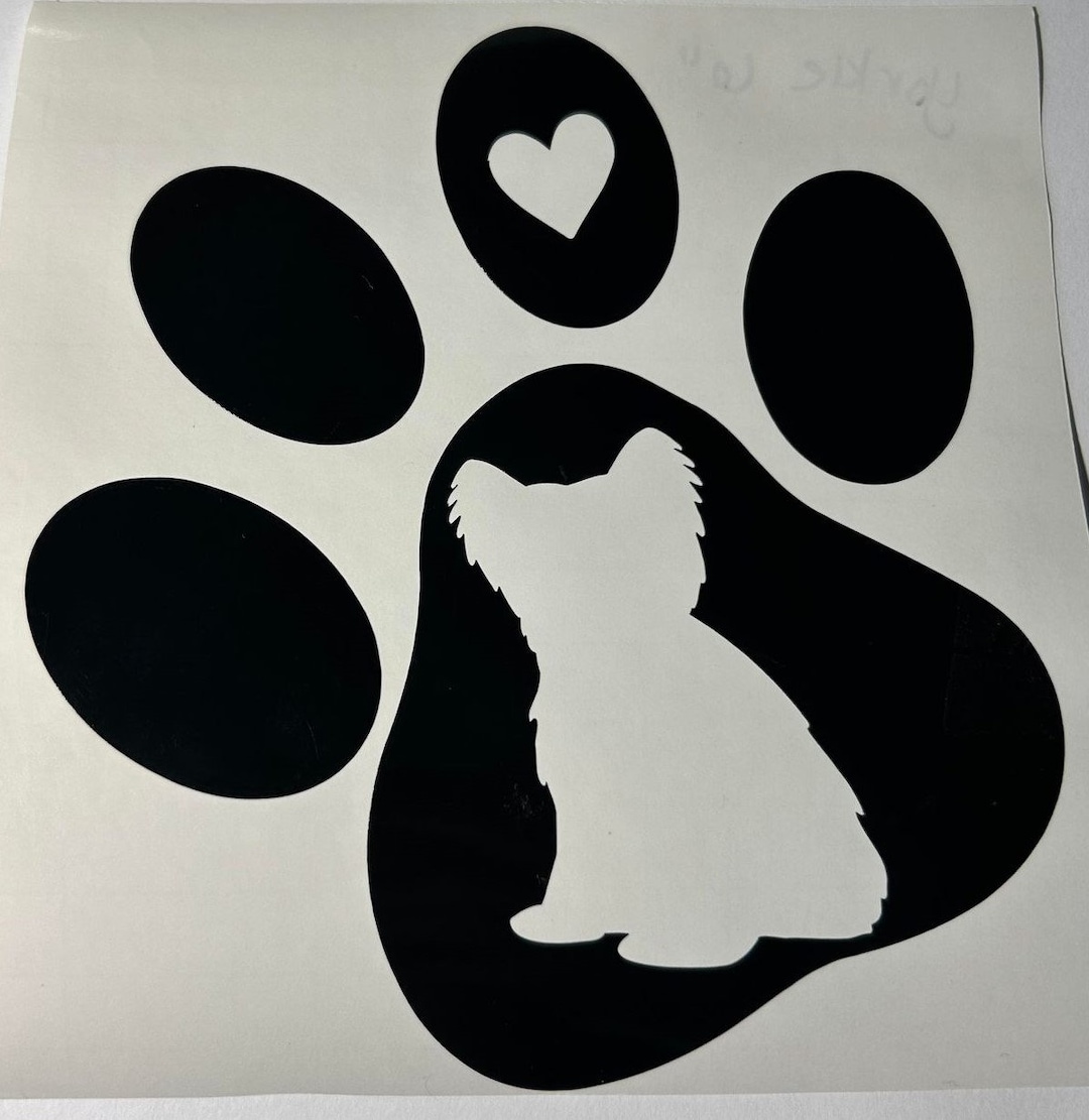 Yorkie Dog Paw Print Vinyl Decal Many Colors and Sizes to Choose From ...