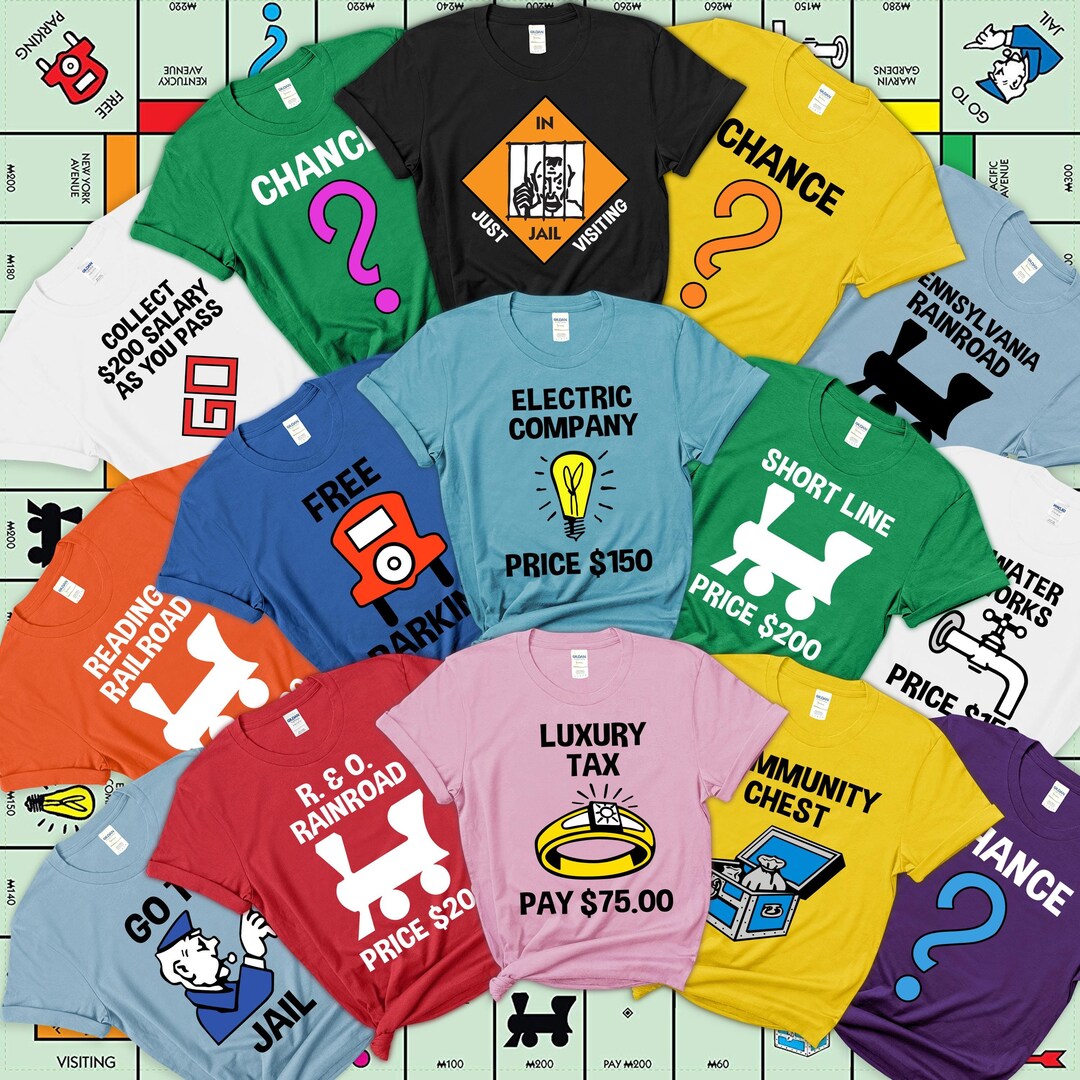 Monopoly Game Halloween Costume Shirts, Monopoly Game Cards Cosplay ...