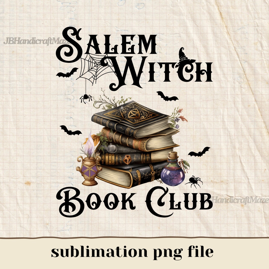 Salem Witch Book Club Png, Halloween Png, Spooky Season Png, Halloween ...