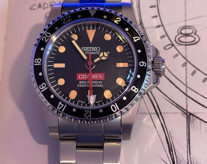 RED COMEX Mod Milsub GMT Seiko NH34 Movement - Etsy