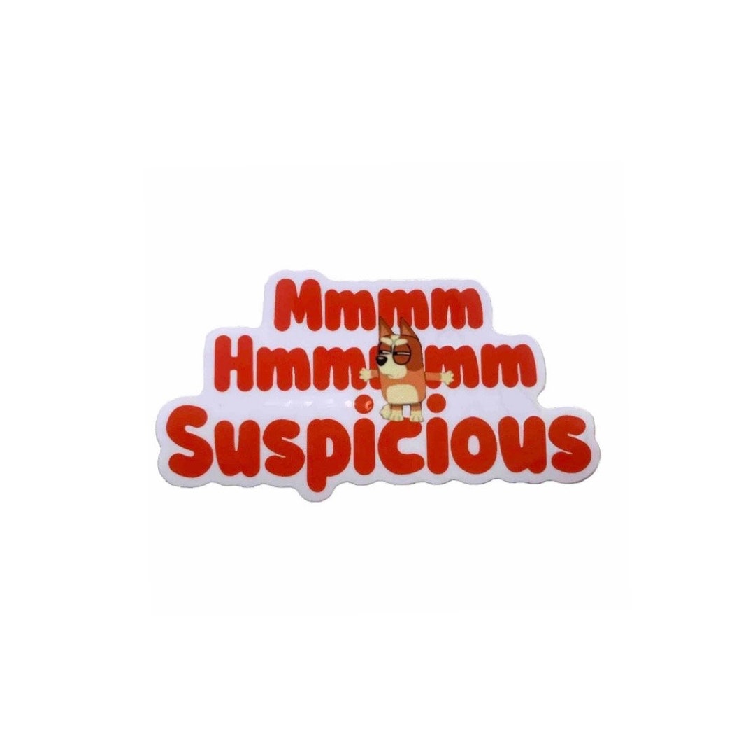 Bluey Sticker Bingo Heeler Funny Decal, Suspicious 3.5 Cute Stickers ...