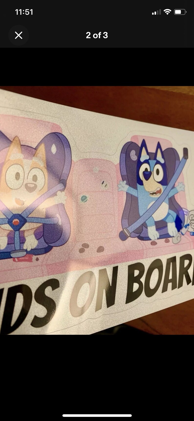 Bluey and Bingo Car Sticker, Kids on Board, Reflective Decal for Car ...