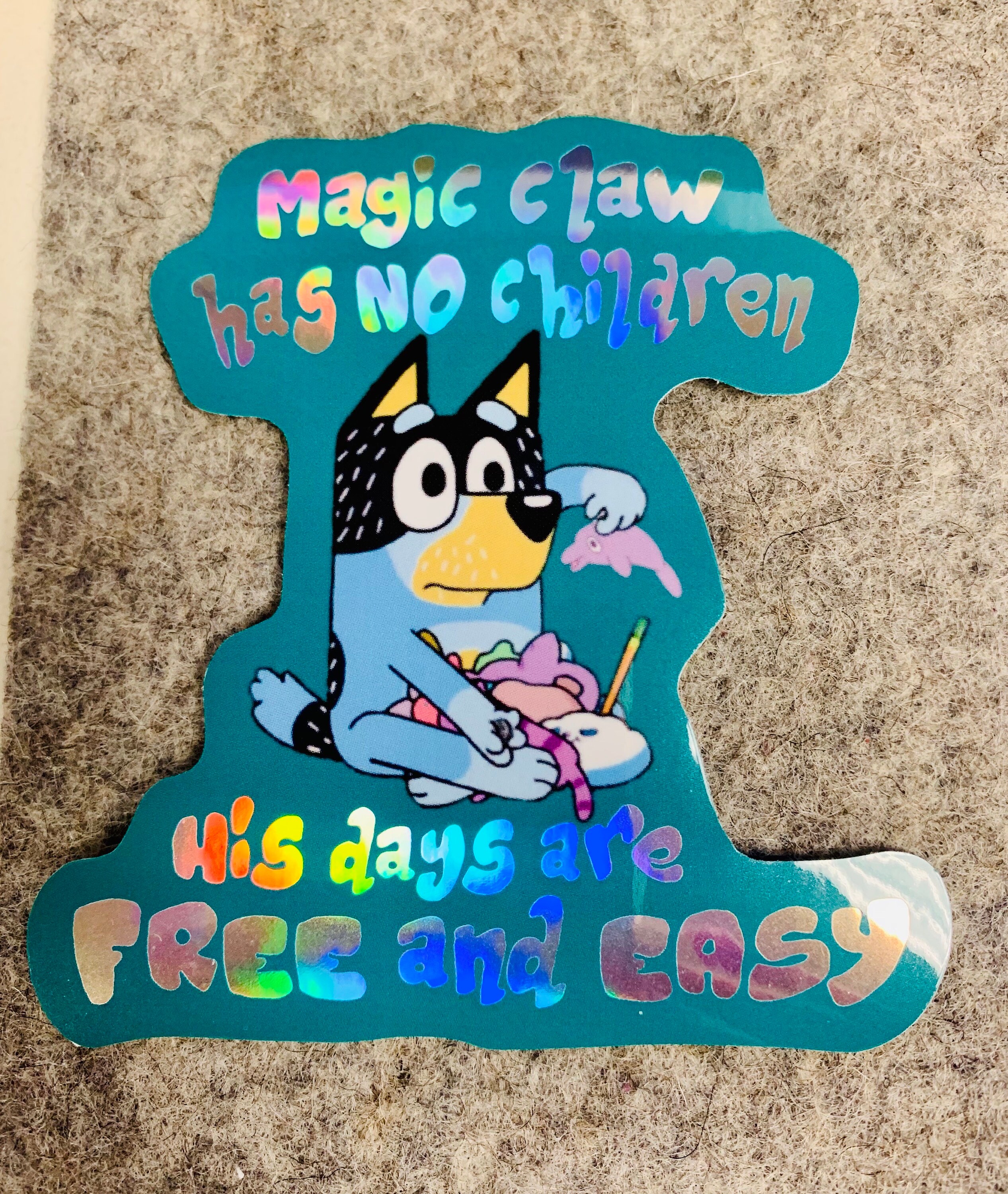 Bluey Sticker Set of 4, Holographic Decals, Bingo Bandit Heeler ...