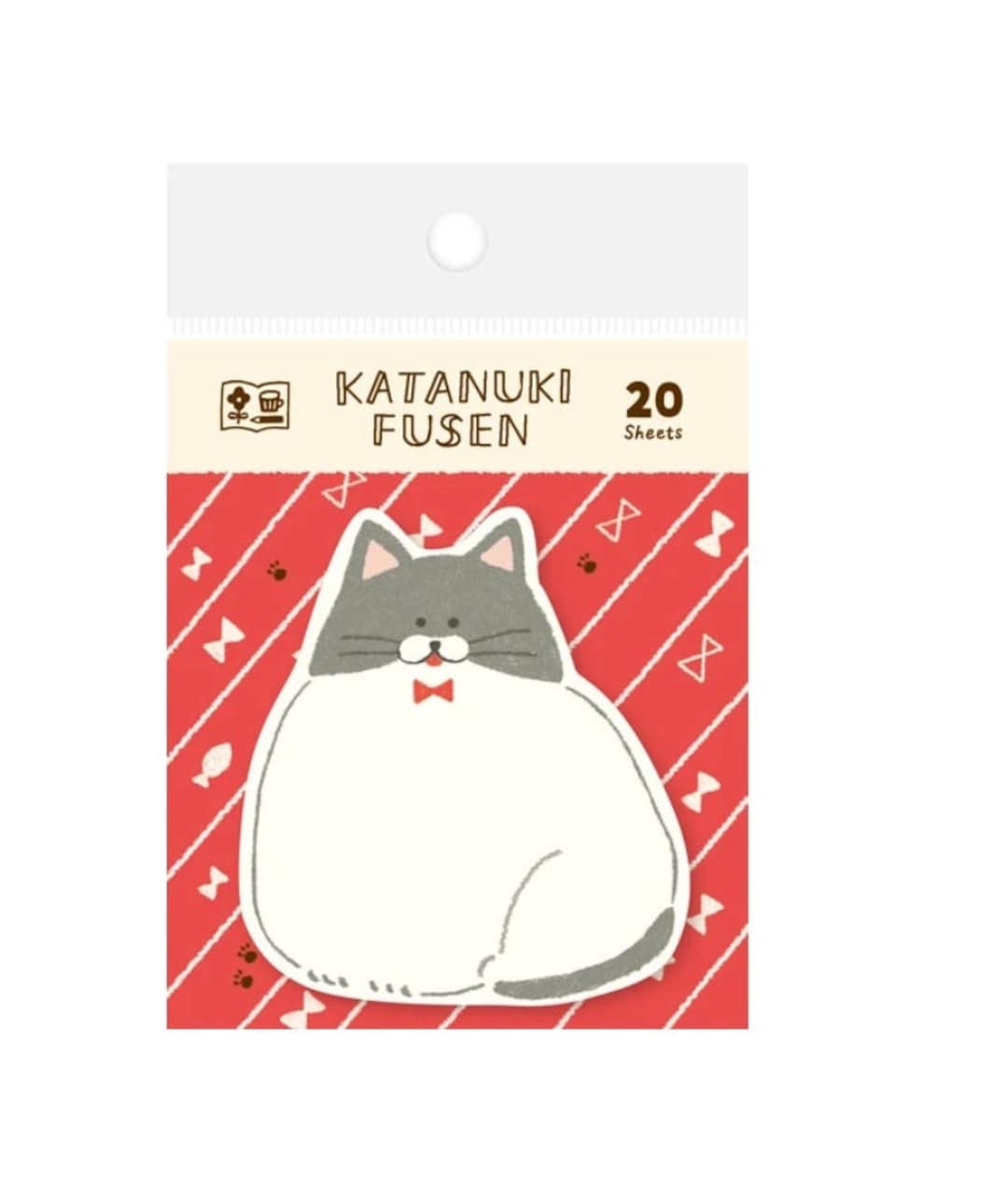 Furukawashiko Cat Sticky Notes, Die Cut Kawaii Chubby Neko, Japanese ...