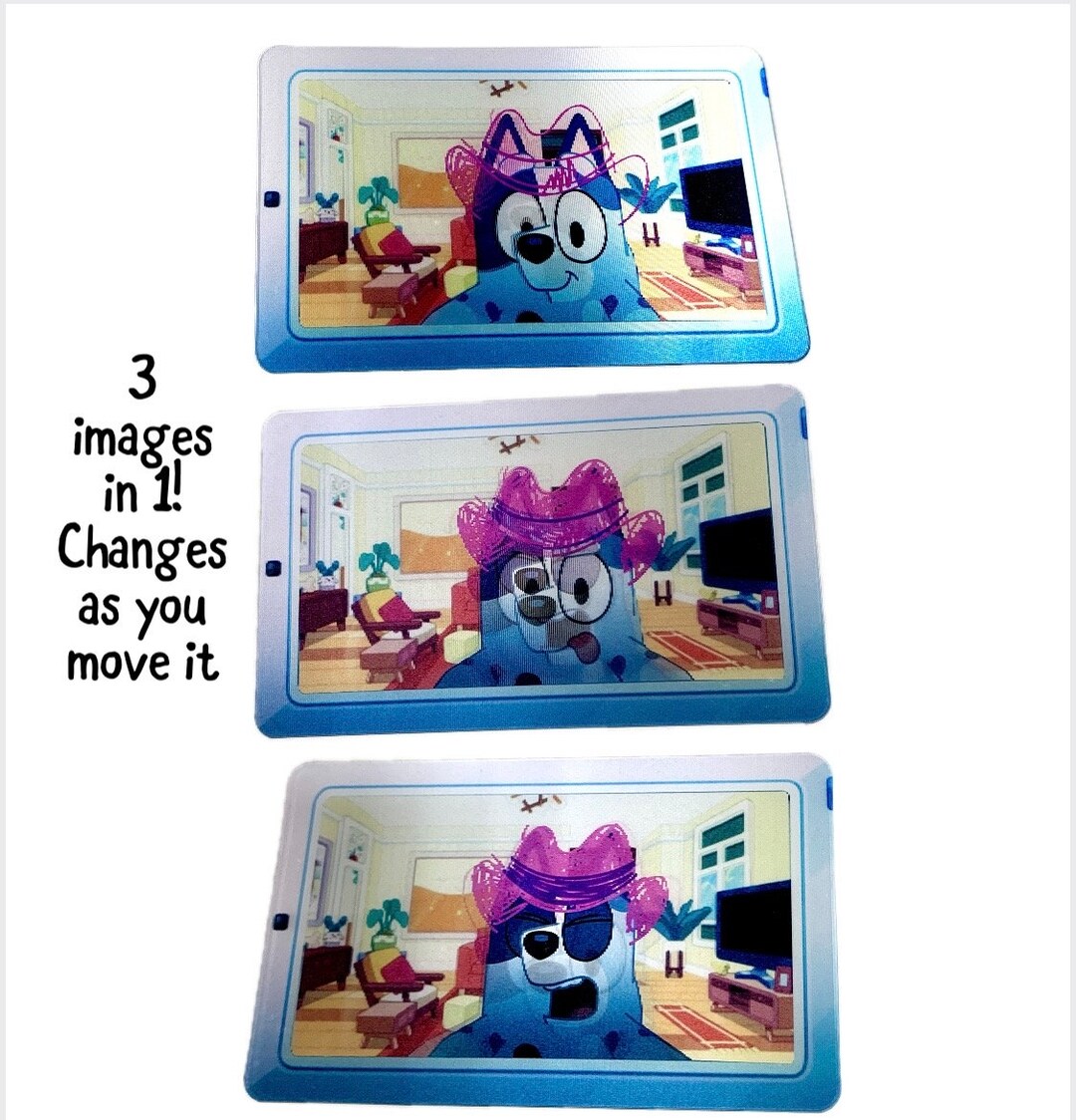 Bluey Sticker - Muffin Cowboy Hat, Lenticular 3D Motion 4” Decal ...