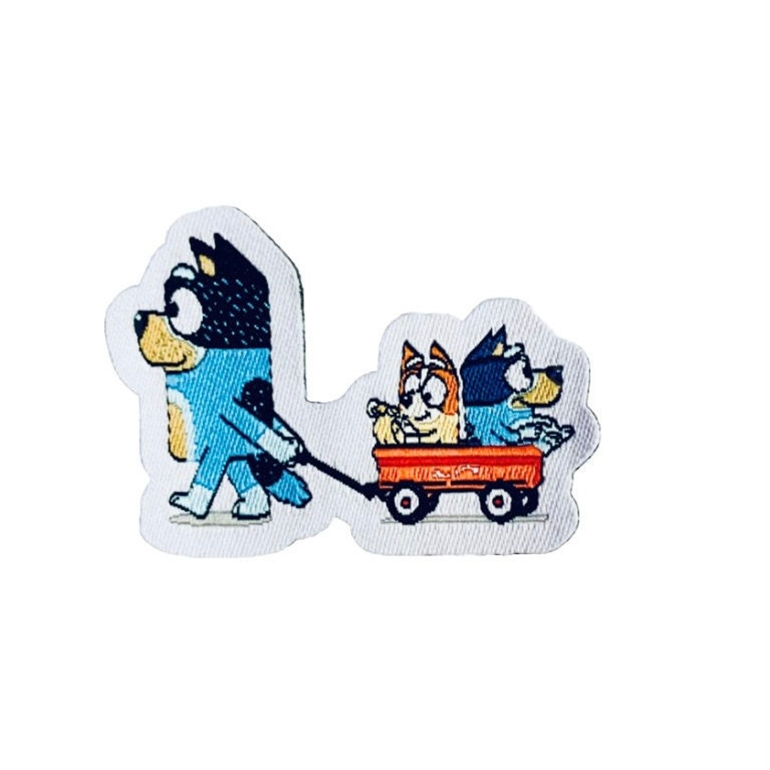 Bluey Bandit Bingo Iron on Patch 2 Wagon Walk Heeler Blue Dog Kids ...