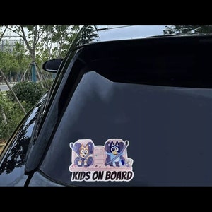 Bluey and Bingo Car Sticker, Kids on Board, Reflective Decal for Car ...