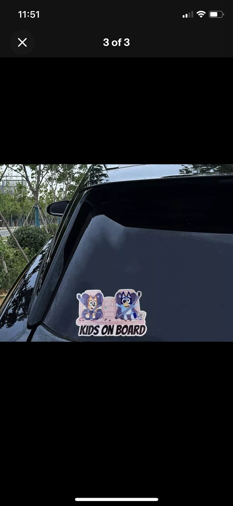 Bluey and Bingo Car Sticker, Kids on Board, Reflective Decal for Car ...