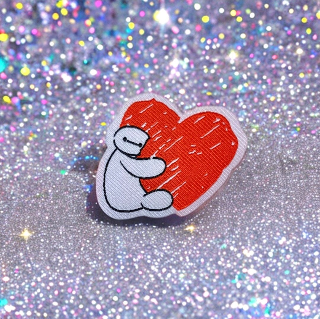 Disney Baymax Patch Iron on 2 Big Hero 6, Hugging Heart, Kawaii Love, Cute for Custom Backpack ...