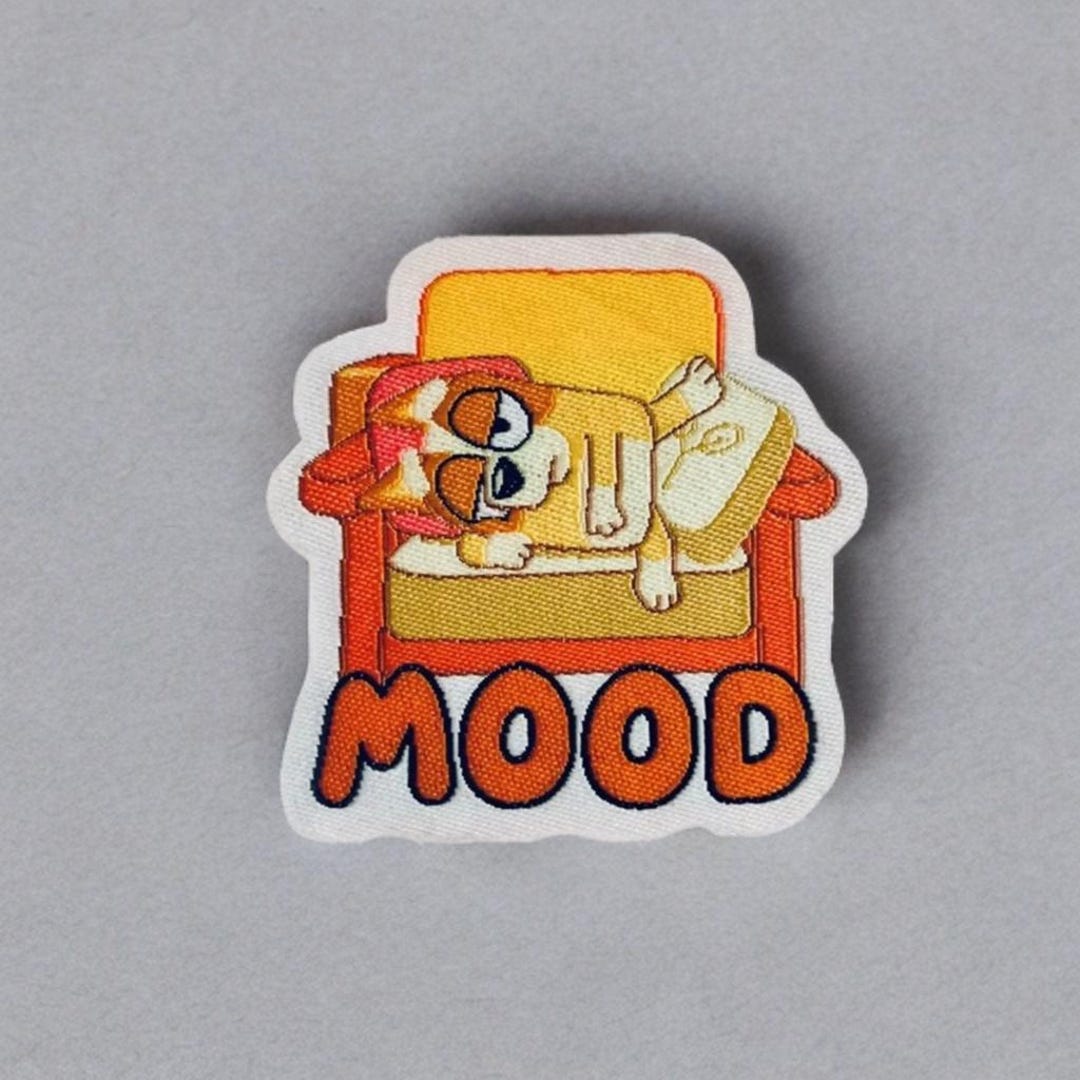 Bluey Bingo Patch - Iron on 2” Mood Cute Mental Health Funny Quote Vibe ...