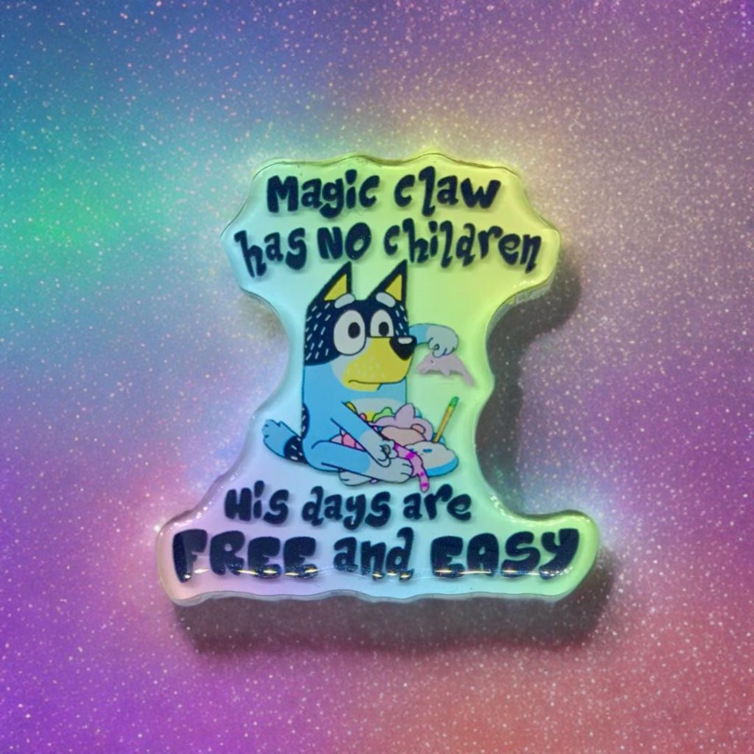 Bluey Fridge Magnet, Dad Bandit Heeler - Magic Claw, Funny Quote ...