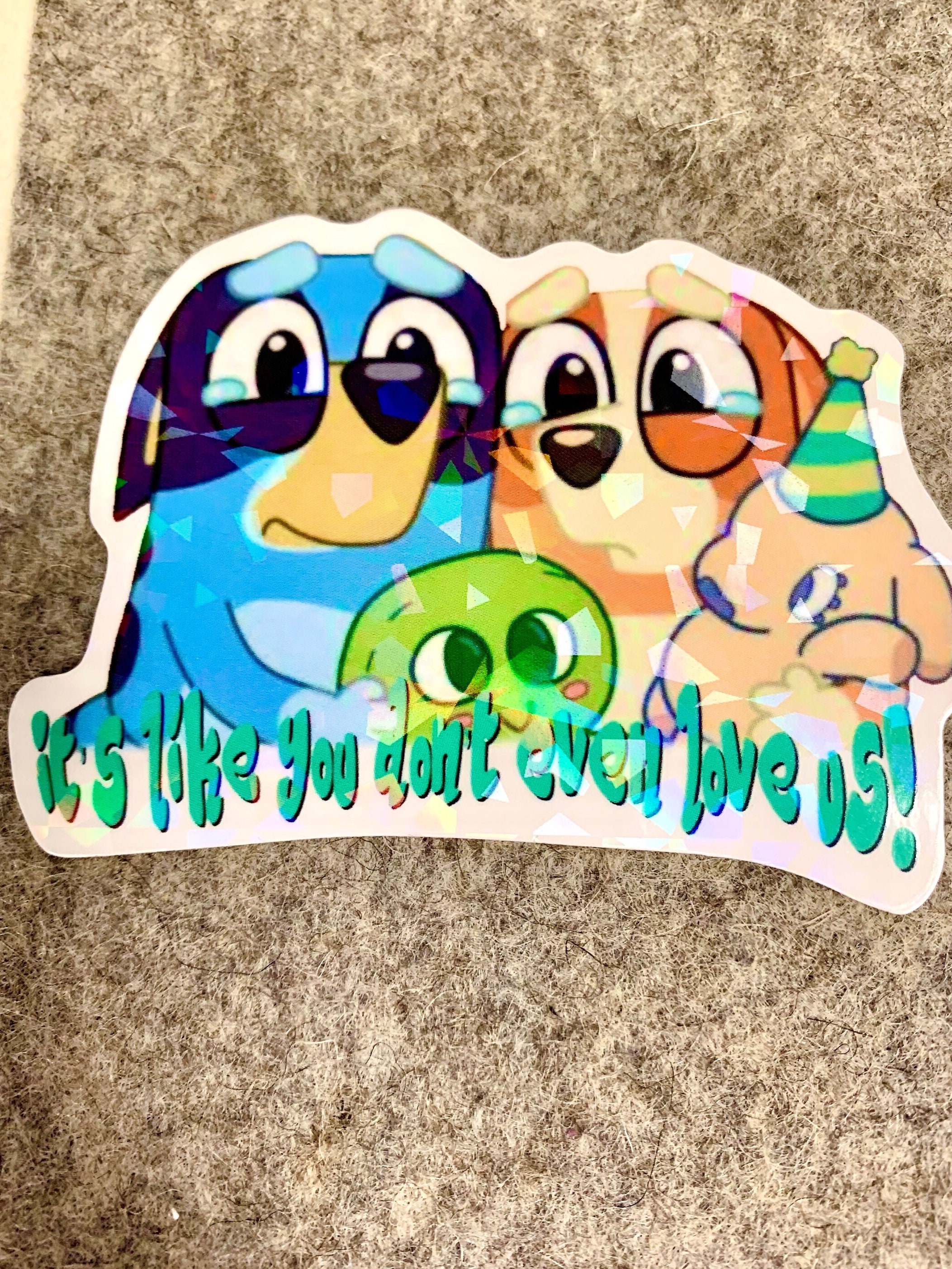 Bluey Sticker Set of 4, Holographic Decals, Bingo Bandit Heeler ...