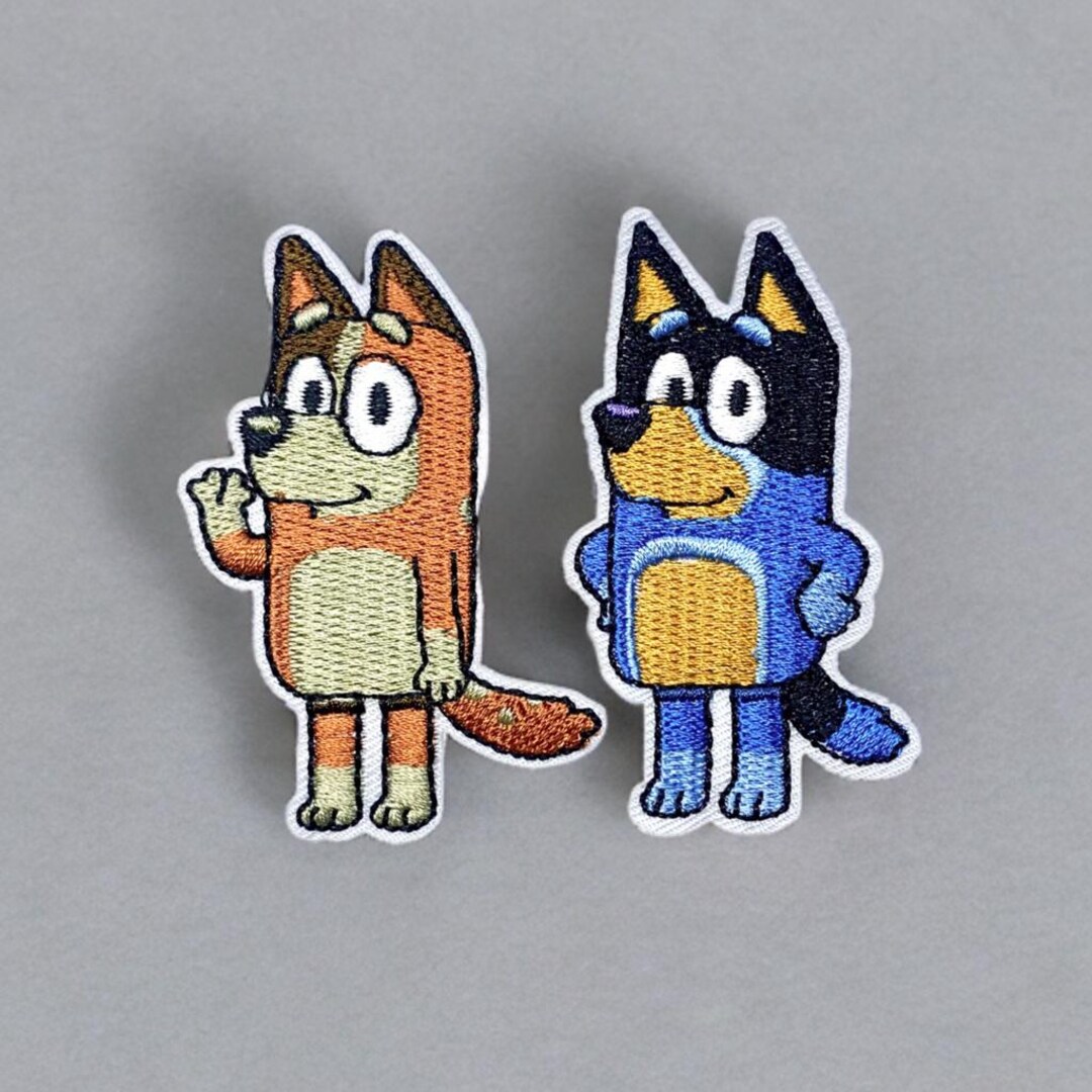 Bluey Patch Set - Bandit & Chili, Iron on 2.5” Cute for Jackets ...