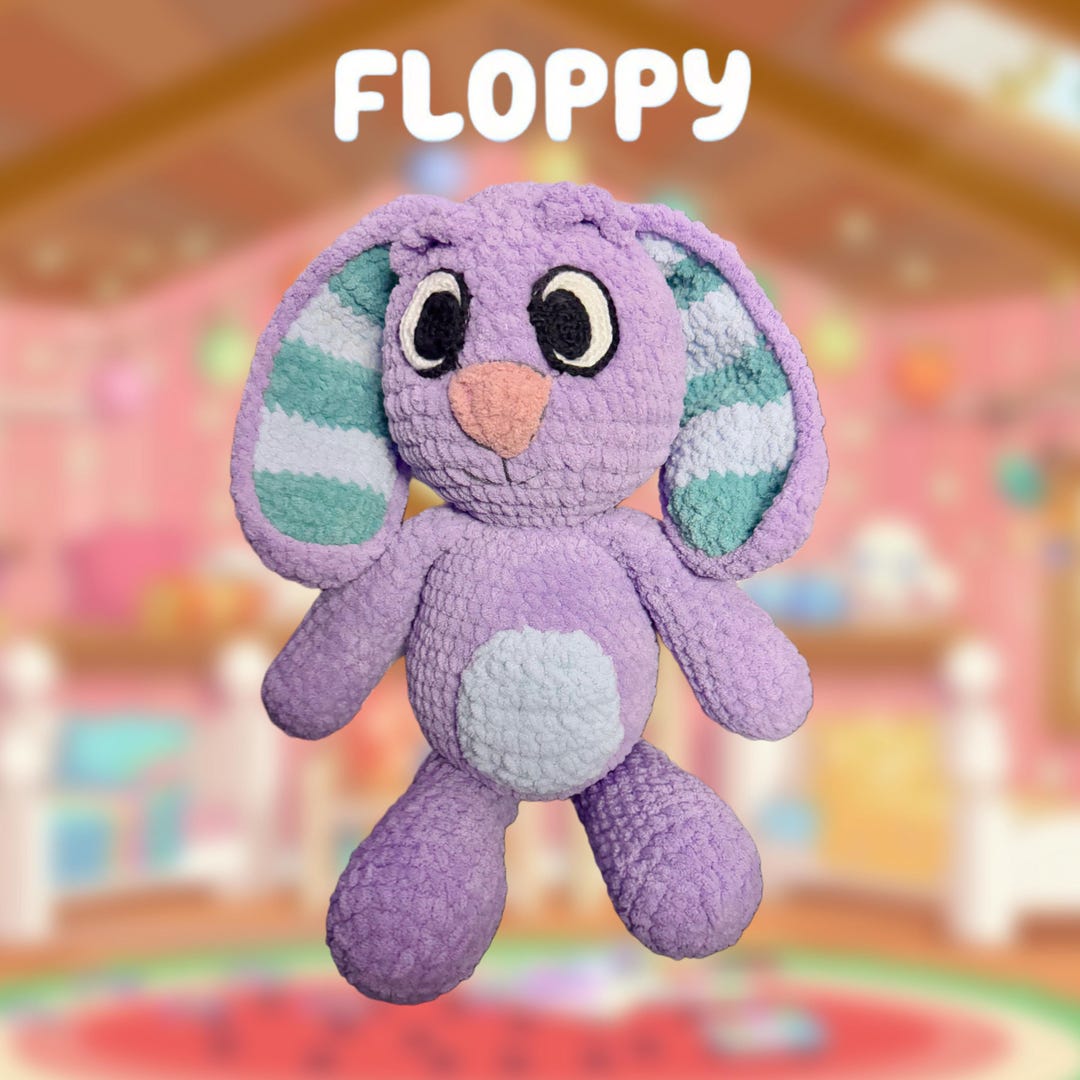 Handmade Floppy From Bluey, Bingo’s Favorite Toy, Purple Bunny Rabbit ...