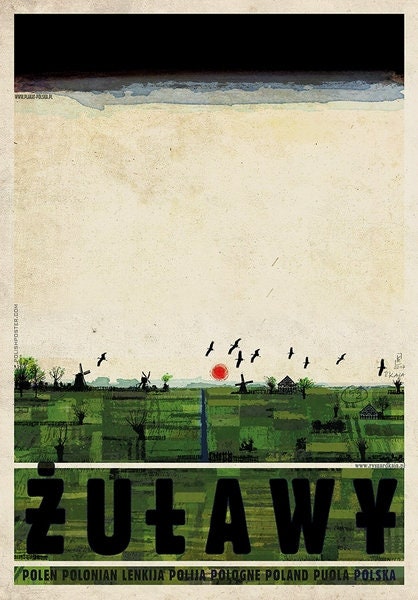 Zulawy Poland Original 2017 Poster by Ryszard Kaja Polish Landscape ...