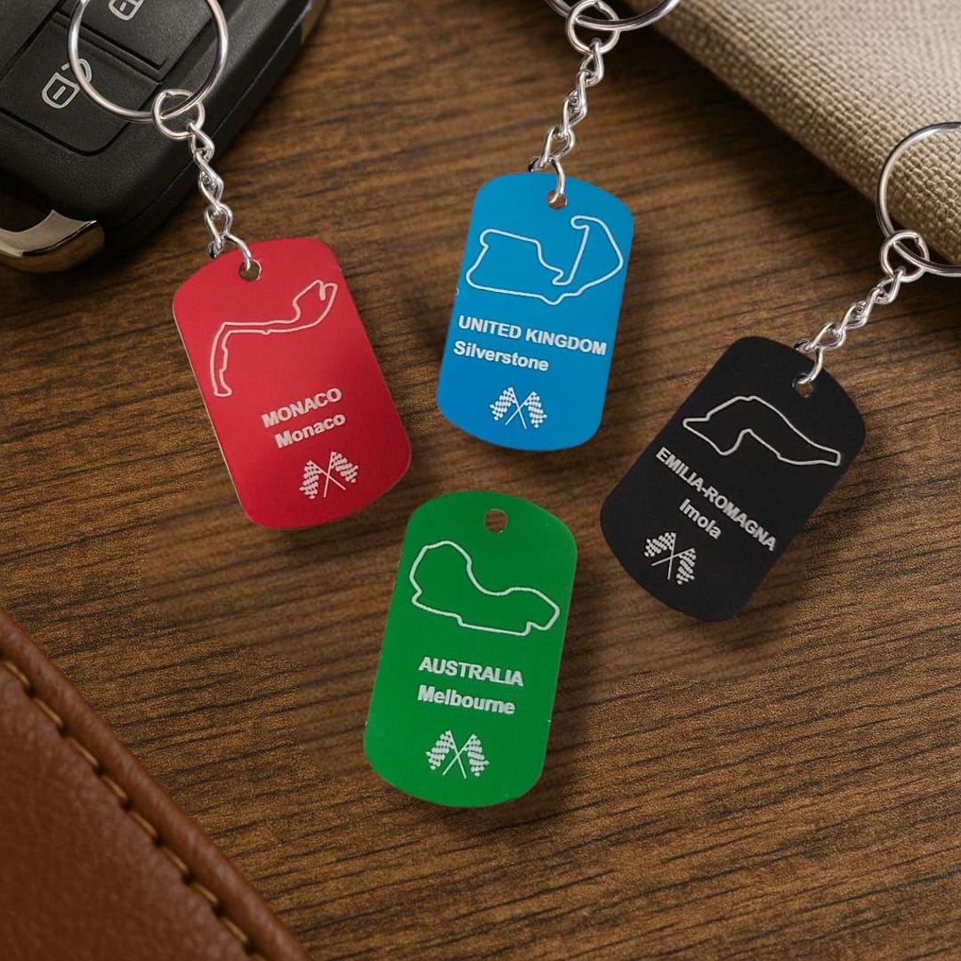 F1 Circuit Map Keyring: Laser Engraved Anodized Aluminum - Etsy