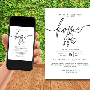 Our First Home Party Invitation, Elegant House Party Digital Invite ...