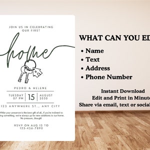 Our First Home Party Invitation, Elegant House Party Digital Invite ...